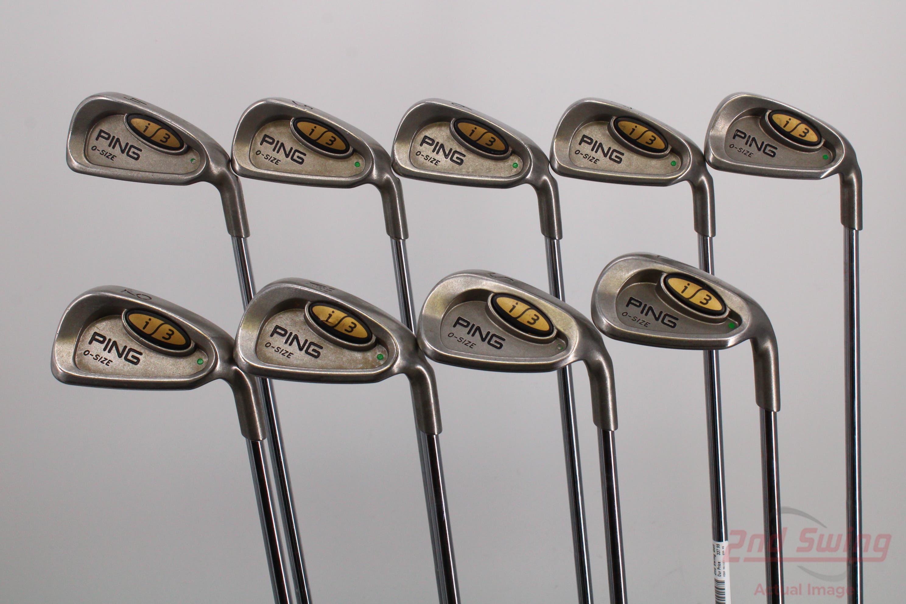 Ping i3 Oversize Iron Set 4-PW SW LW Ping JZ Steel Stiff Right Handed Green Dot 38.25in (D ...