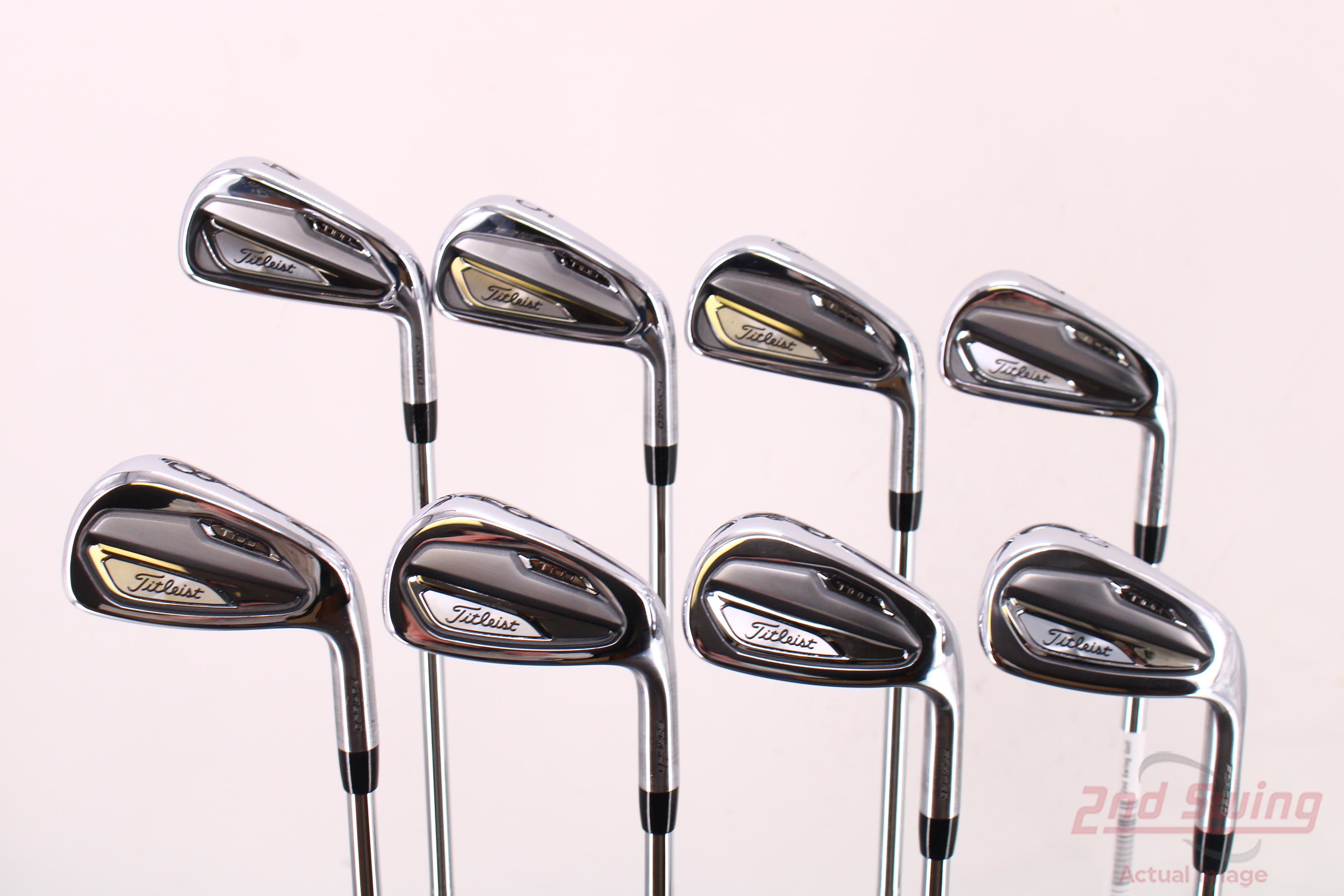 Mint Titleist T100 Iron Set 4-PW GW FST KBS Tour FLT 110 Steel Regular ...