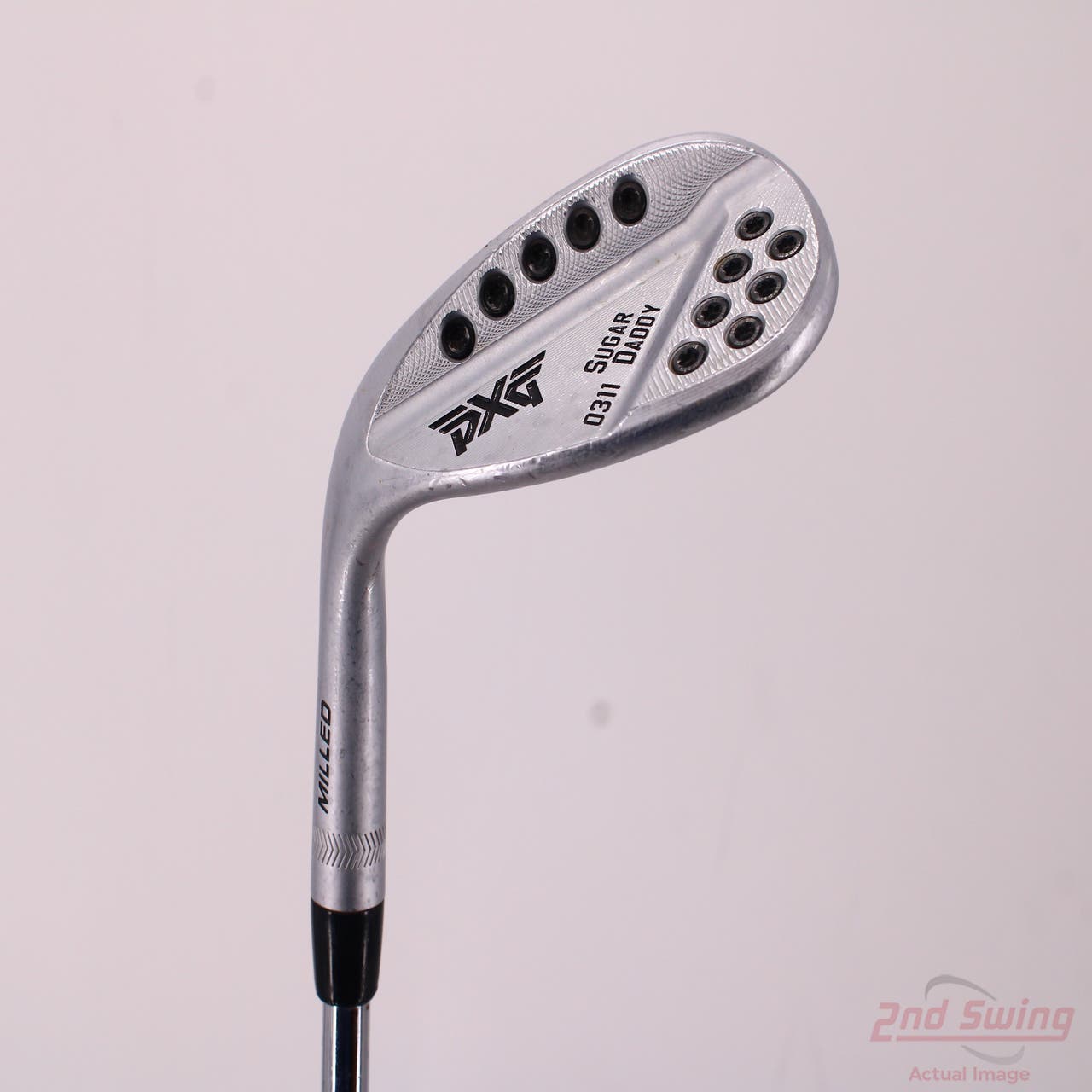 PXG 0311 Sugar Daddy Milled Chrome Wedge Lob LW 64° 9 Deg Bounce Stock Steel Shaft Steel Wedge ...