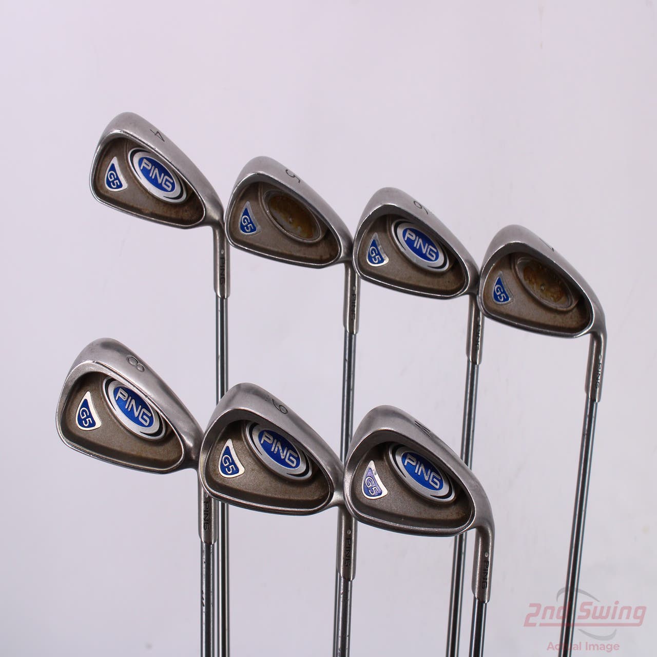 Ping G5 Iron Set 4-PW Stock Graphite Shaft Graphite Stiff Right Handed Silver Dot 39.5in (D ...